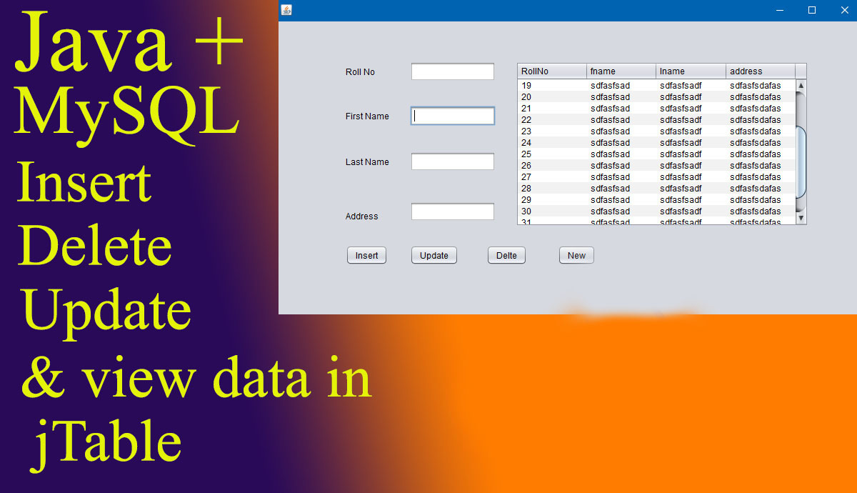 How To Insert Delete Update And Display Data In Jtable With Source Code Runcodes