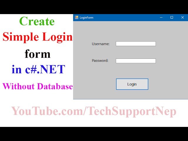 Create Simple Login Form In Cnet Without Connecting To Database With Source Code Runcodes
