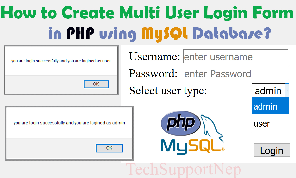 How To Create Multi User Login Form In Php Using Mysql Database Runcodes